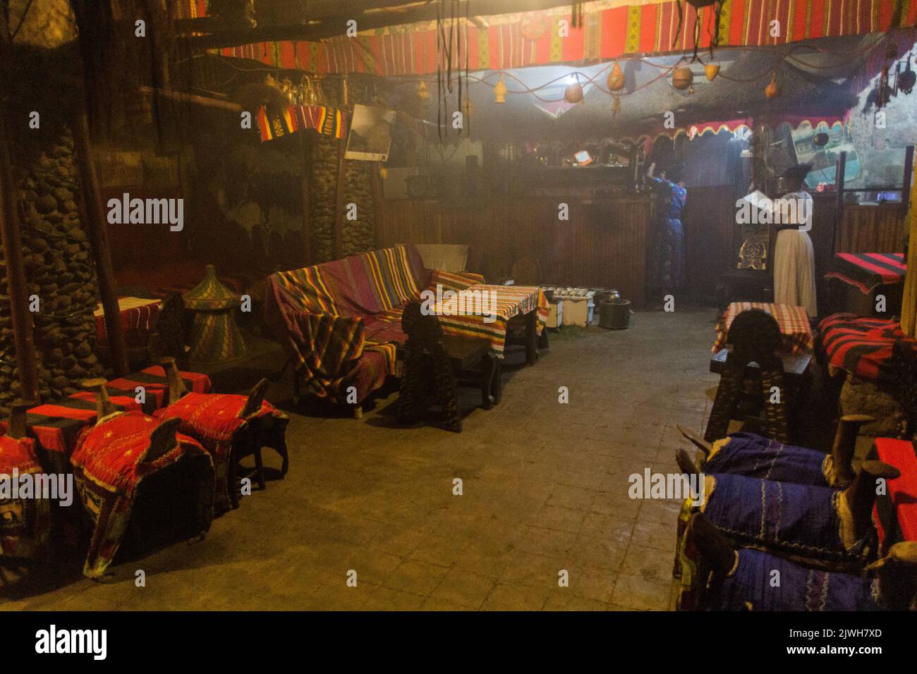 LALIBELA, ETHIOPIA - MARCH 30, 2019: Interior of a Tej bet (house for ...