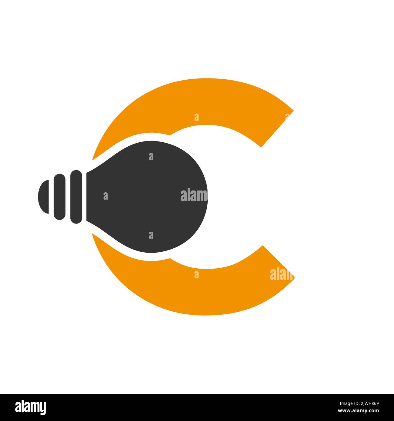 Letter C Electric Logo Combine With Electric Bulb Icon Vector Template ...