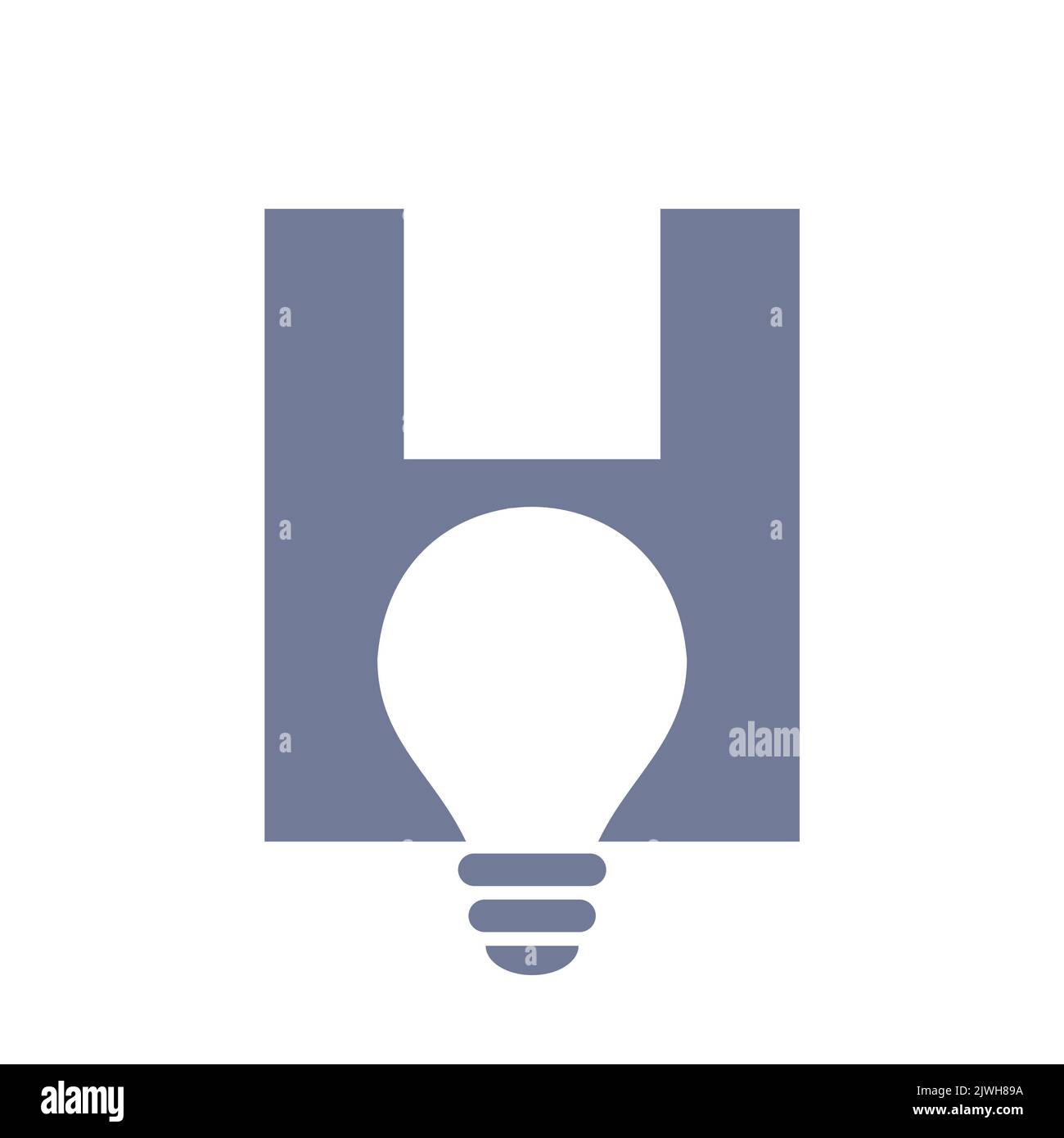 Letter H Electric Logo Combine With Electric Bulb Icon Vector Template ...