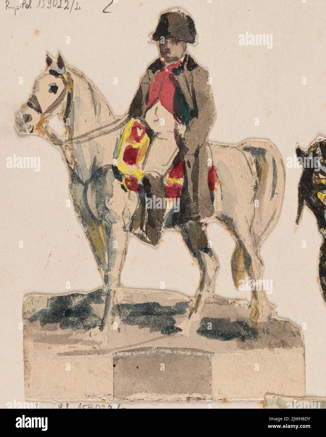 Napoleon on horseback, cut-out for son.. Witkiewicz, Stanisław (1851 ...
