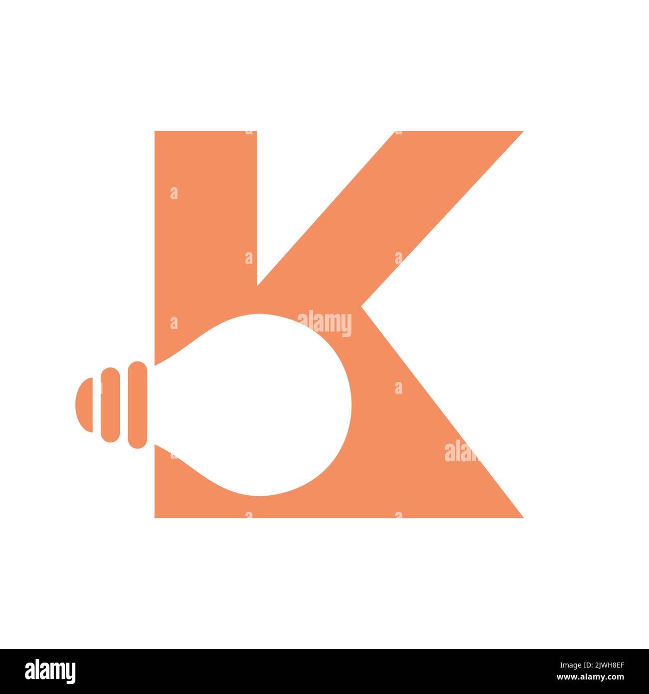 Letter K Electric Logo Combine With Electric Bulb Icon Vector Template ...