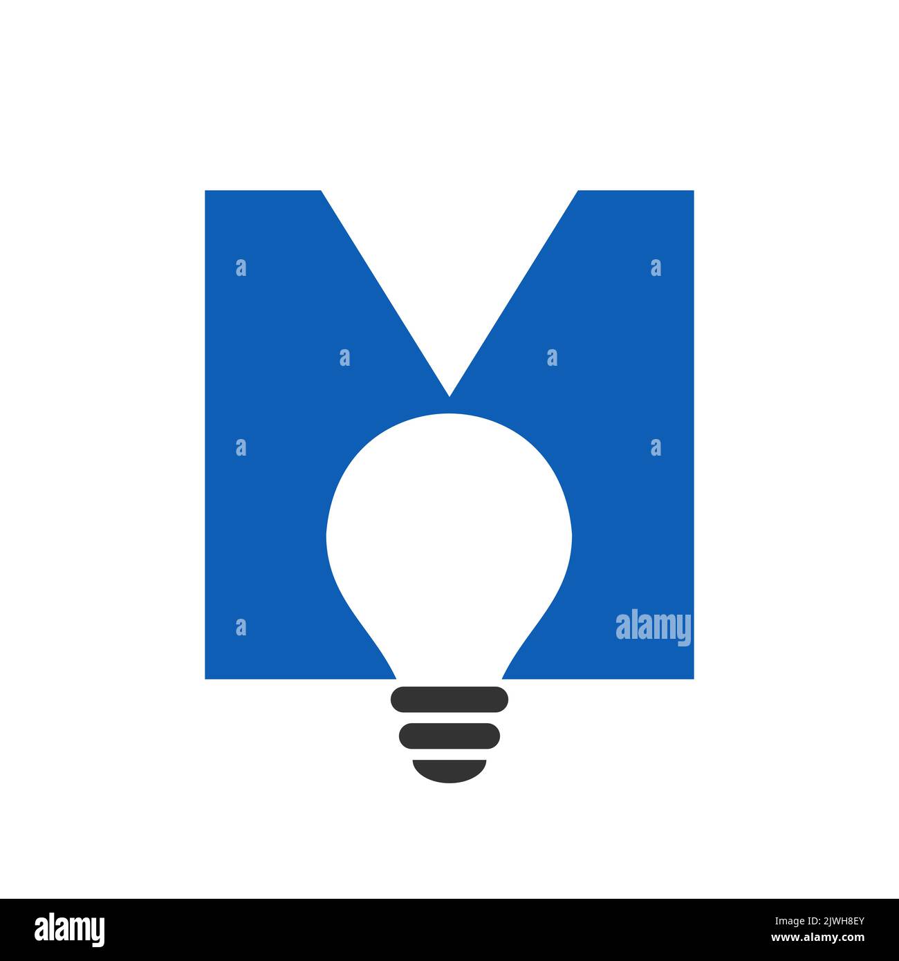 Letter M Electric Logo Combine With Electric Bulb Icon Vector Template ...