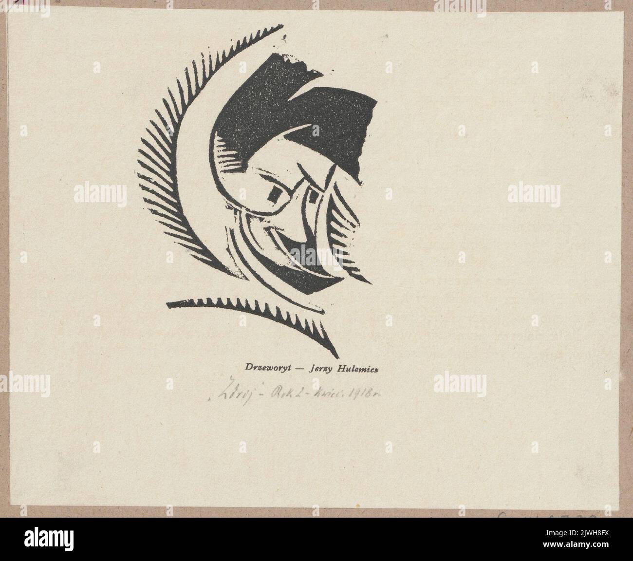 Head III (male). Hulewicz, Jerzy (1886-1941), graphic artist Stock ...