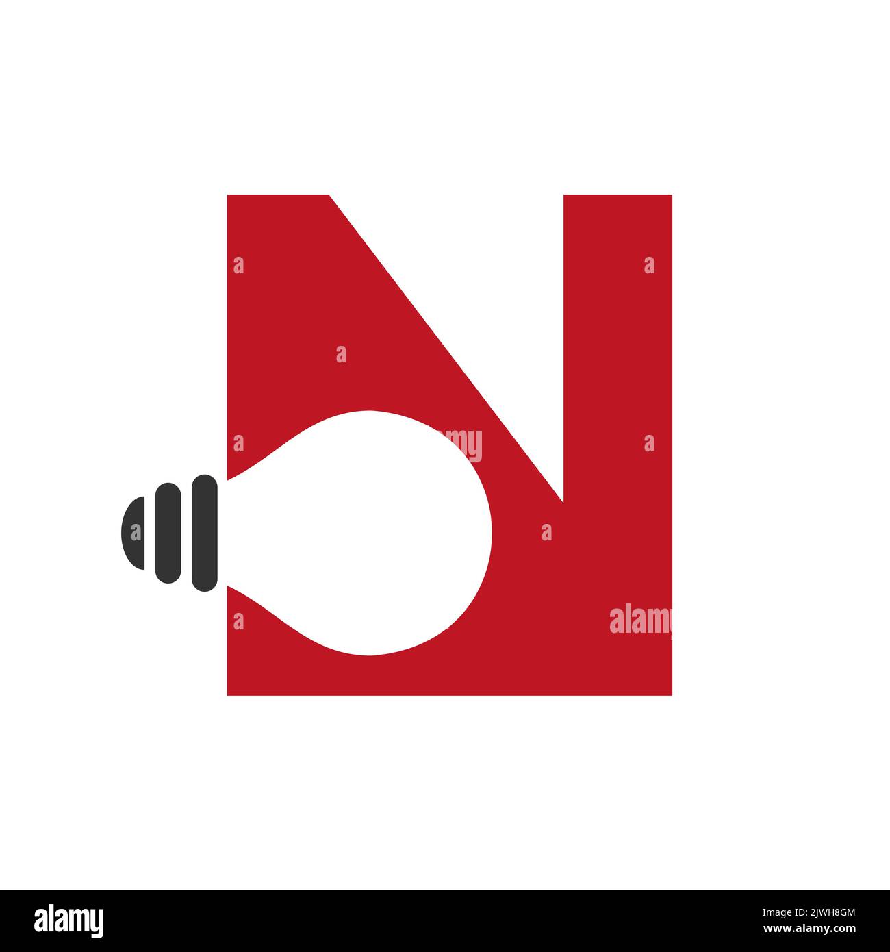 Letter N Electric Logo Combine With Electric Bulb Icon Vector Template ...