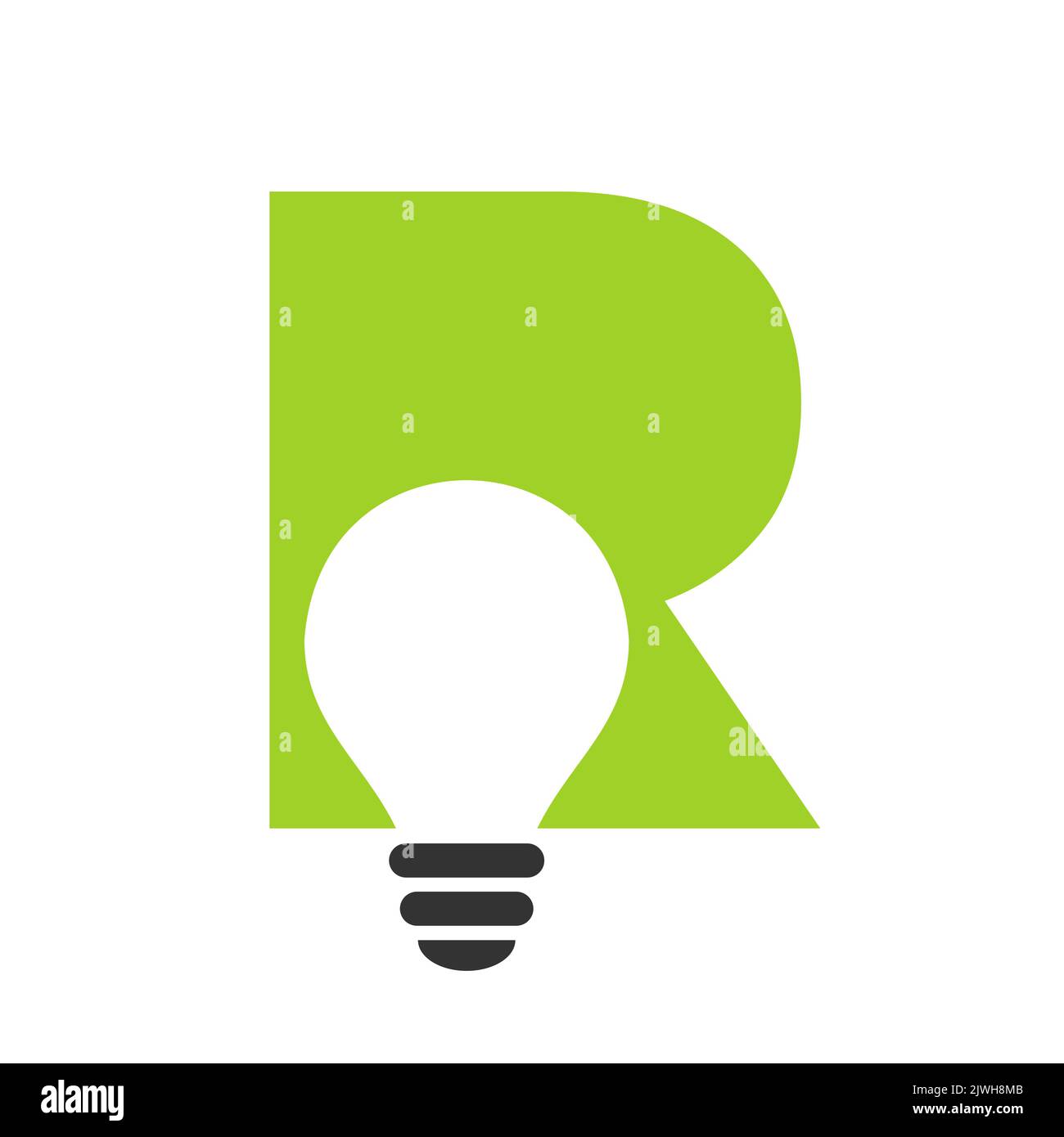 Letter R Electric Logo Combine With Electric Bulb Icon Vector Template ...