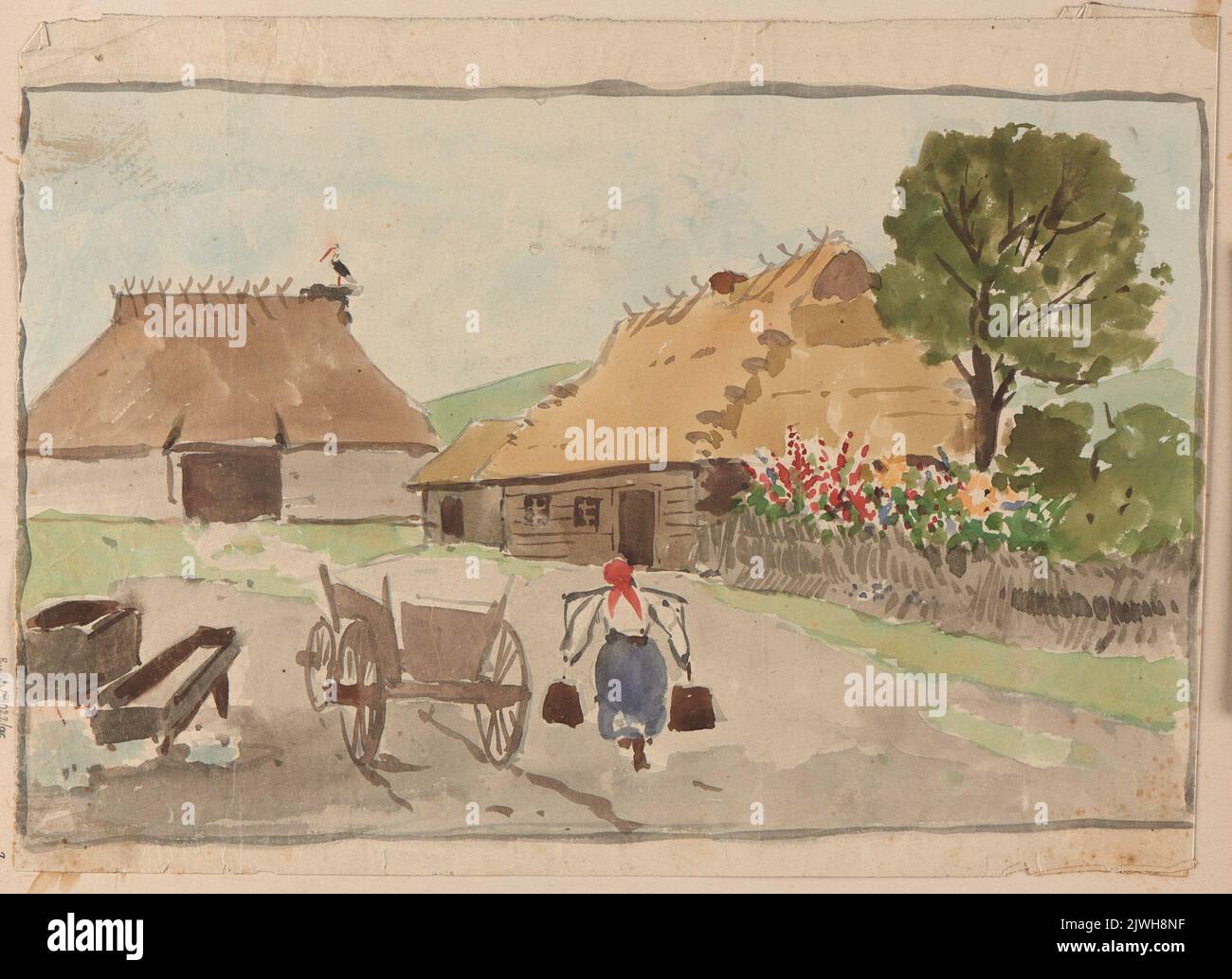 Country farm. Witkiewicz, Stanisław (1851-1915), draughtsman ...