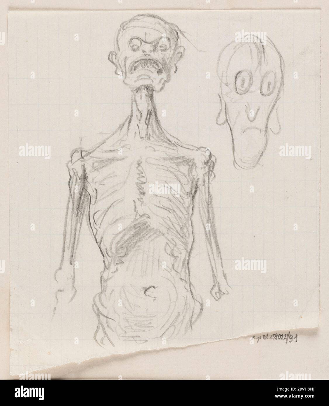 Gaunt man (phantom); the phantom’s head next to him. Witkiewicz ...