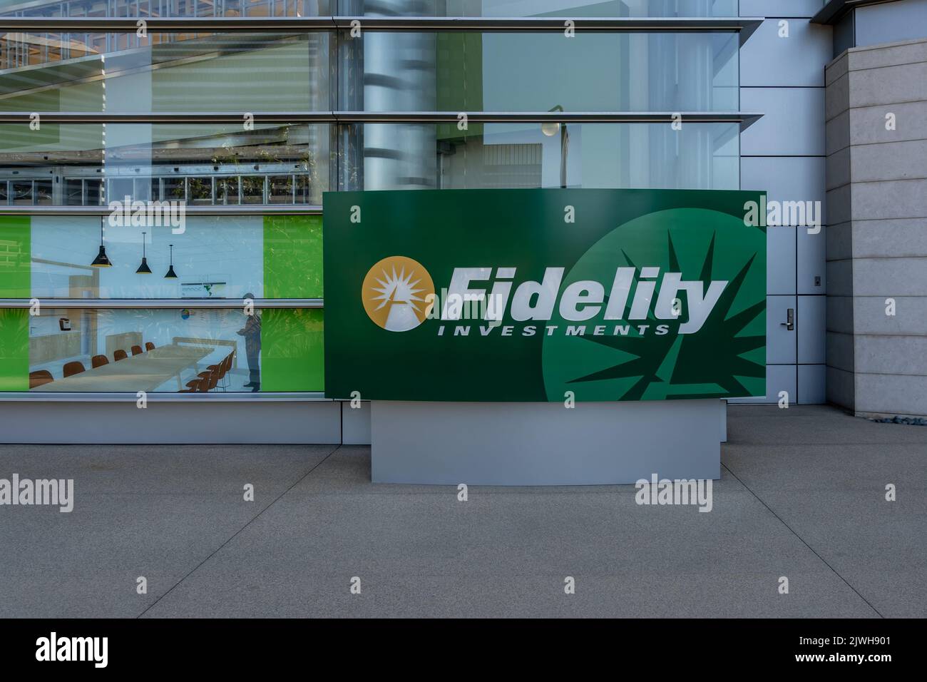 Los Angeles, CA, USA - July 6, 2022: Fidelity Investments sign is shown ...