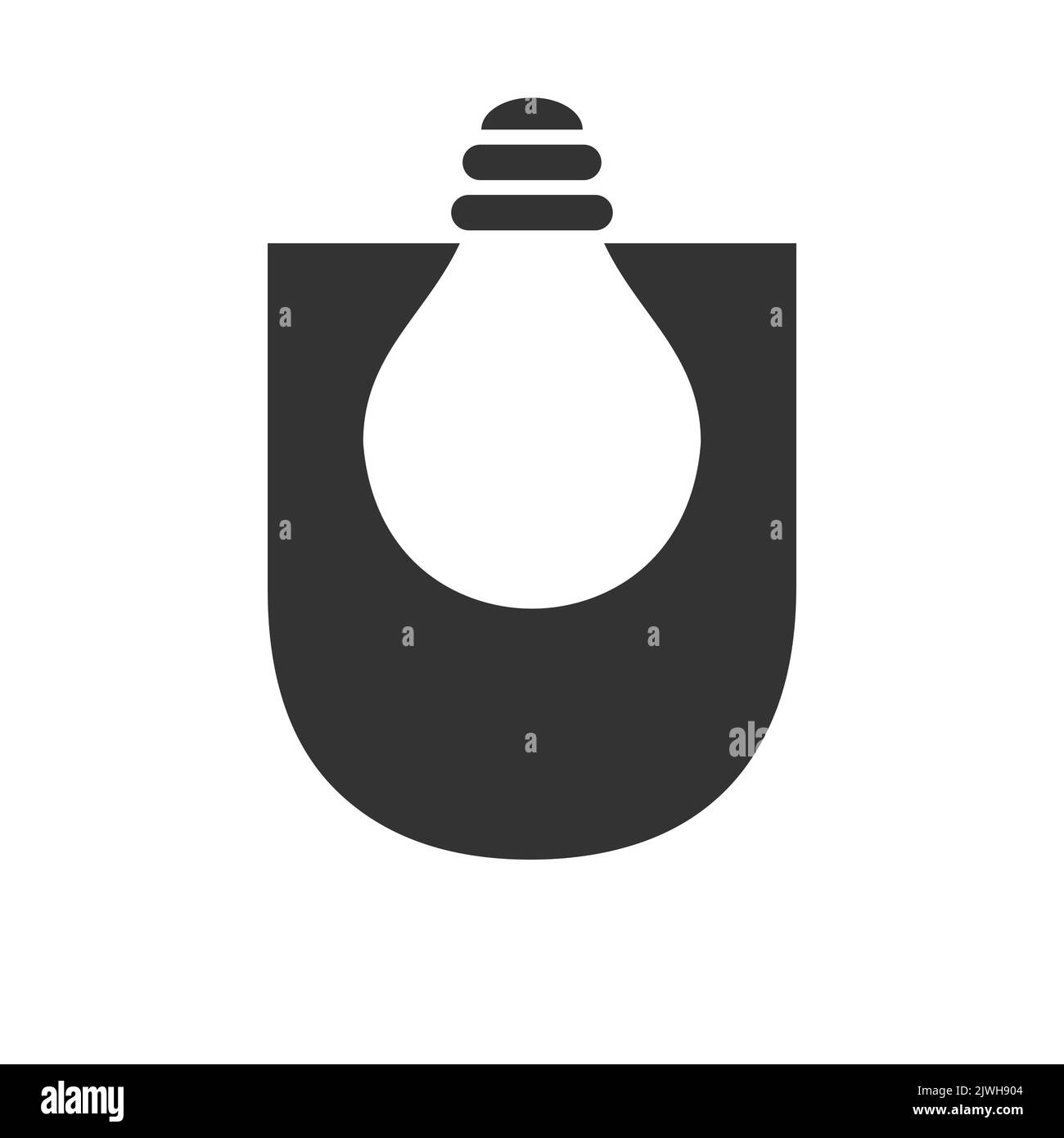 Letter U Electric Logo Combine With Electric Bulb Icon Vector Template. Light Bulb Logotype Sign ...