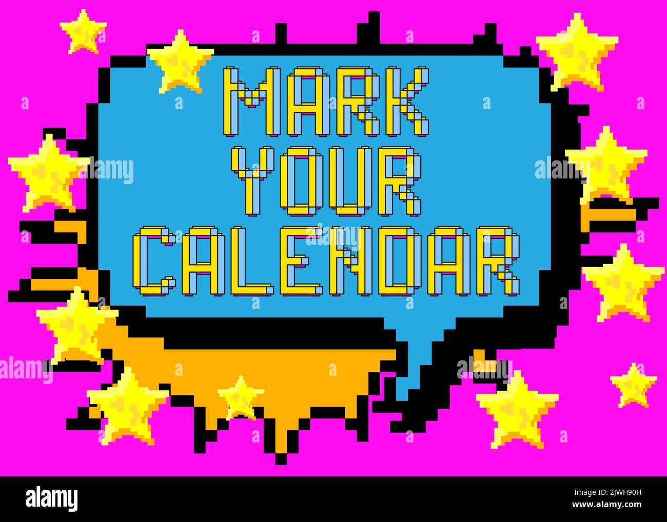 Mark Your Calendar. Pixelated word with geometric graphic background ... Mark Your Calendar. Pixelated word with geometric graphic background ...