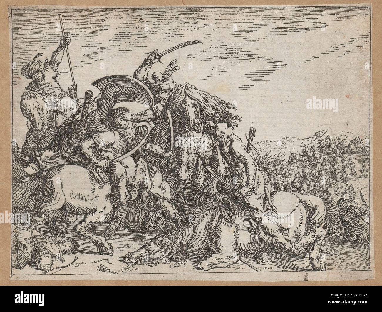 Battle of the Hungarian and Turk cavalries. Baur, Johann Wilhelm (1607 ...