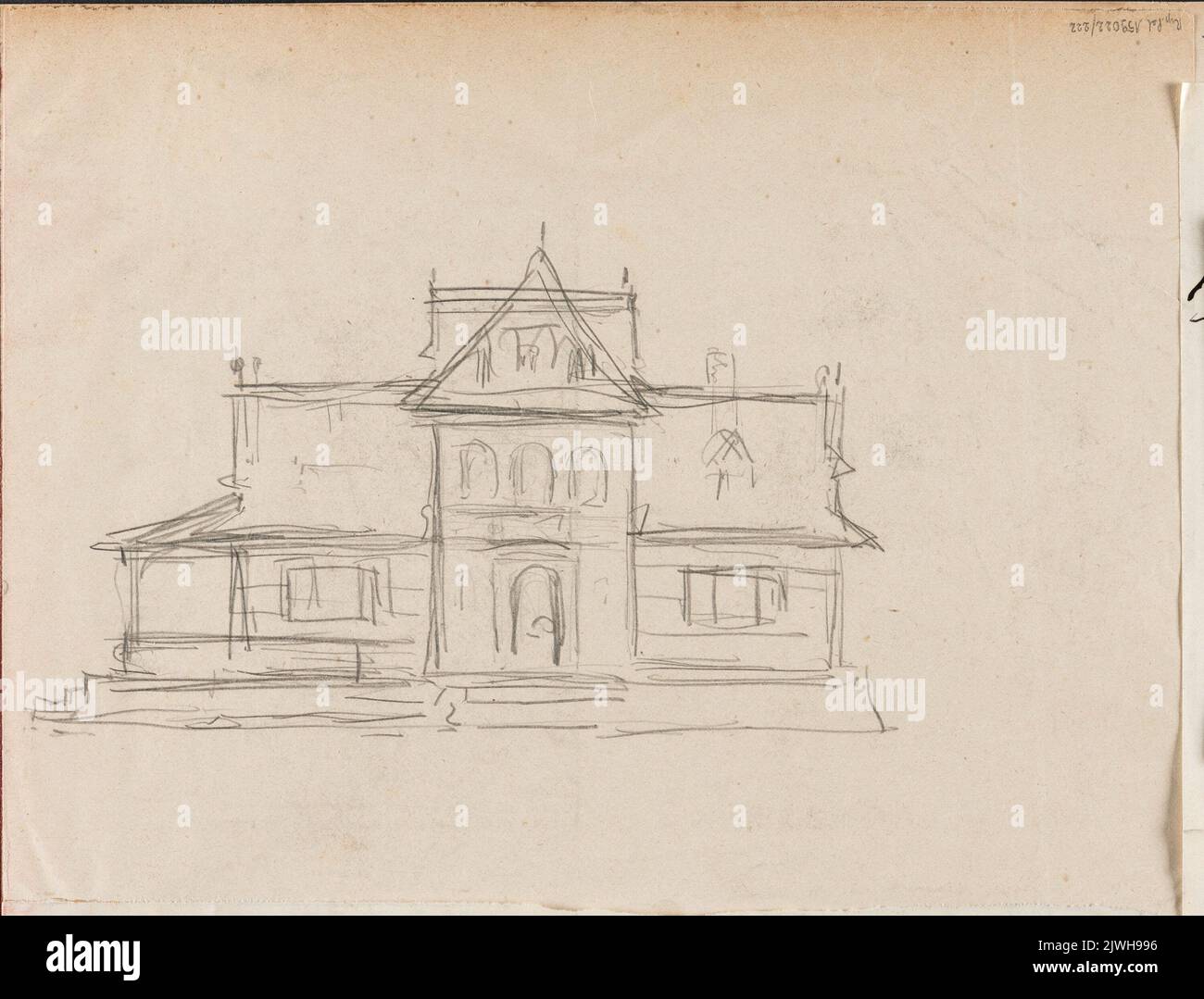 Design of a villa in Zakopane style. Witkiewicz, Stanisław (1851-1915 ...