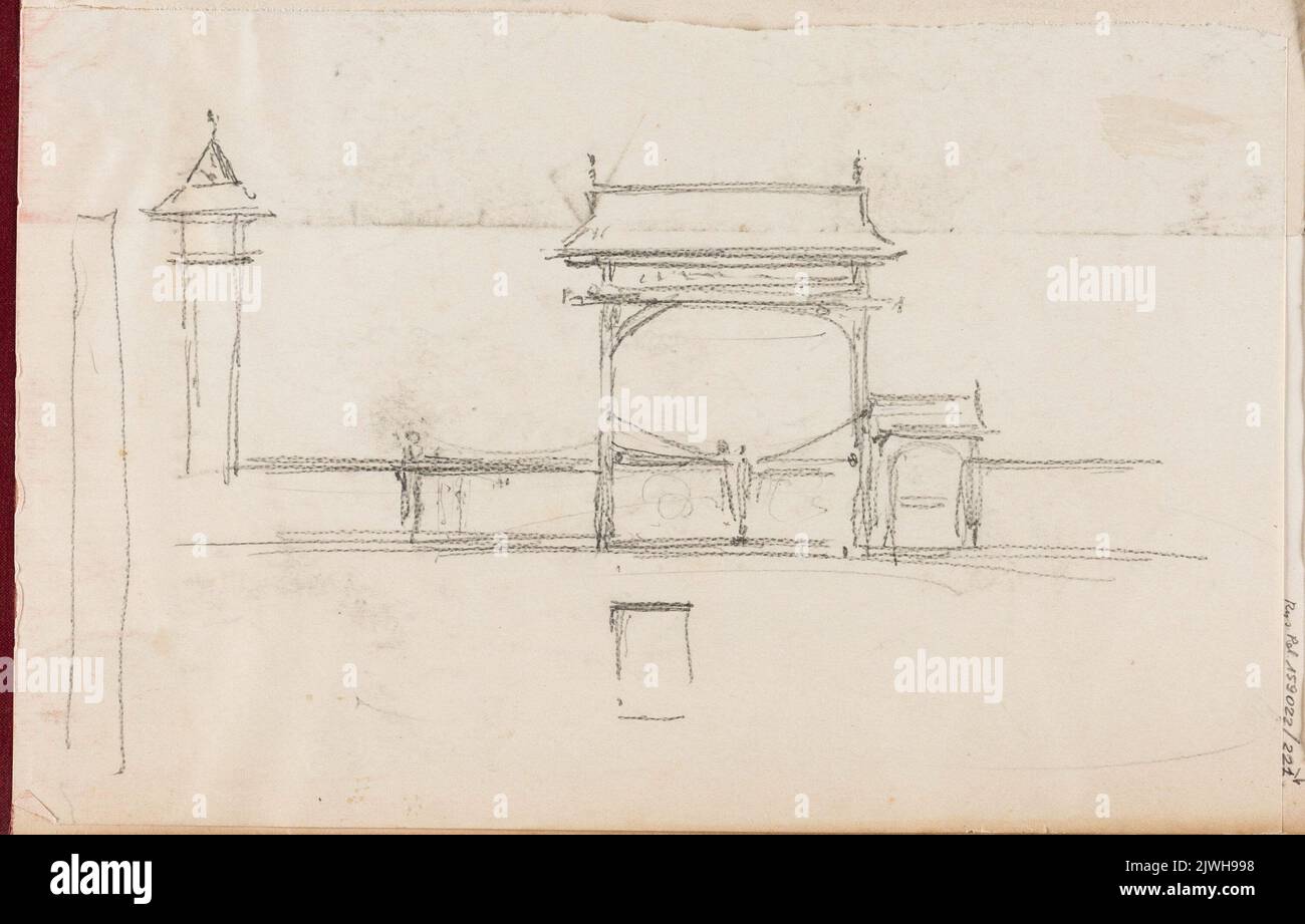 Design of a gate in Zakopane style. Witkiewicz, Stanisław (1851-1915 ...