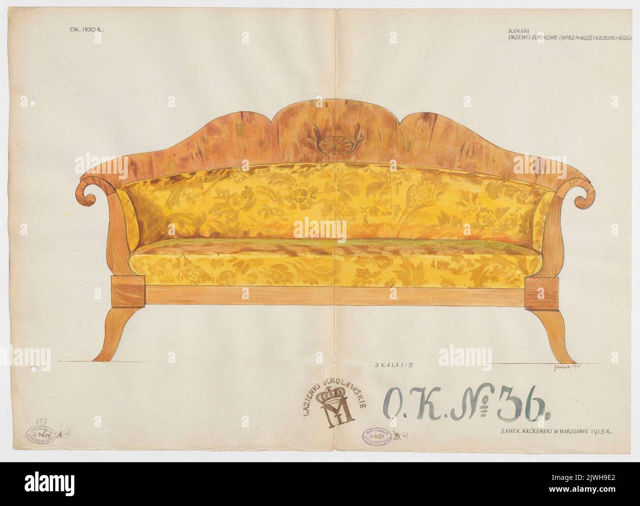 Warsaw. Plum colour couch with upholstered seat and back rest, from the ...