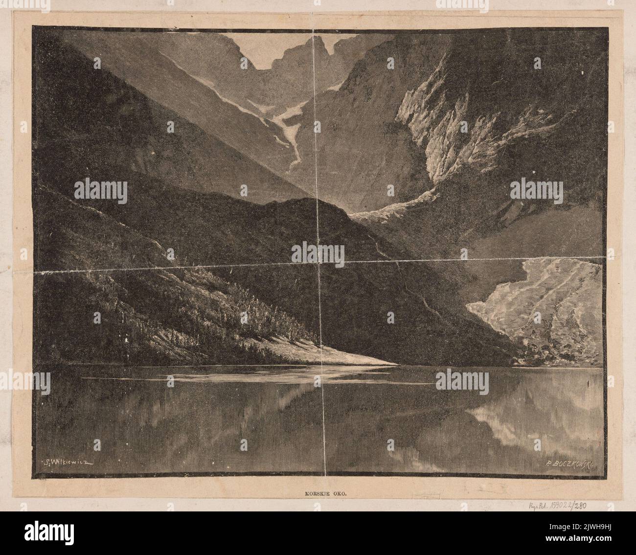 Morskie Oko lake - reproduction of a painting. Boczkowski, Paweł (fl ...