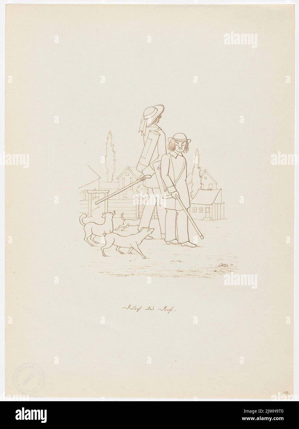 "Durch das Dorf". Winkler, Karl Gustav Adolf (1810-1893), draughtsman ...