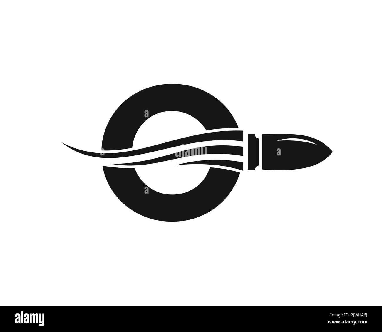 Initial Letter O Shooting Bullet Logo With Concept Weapon For Safety ...