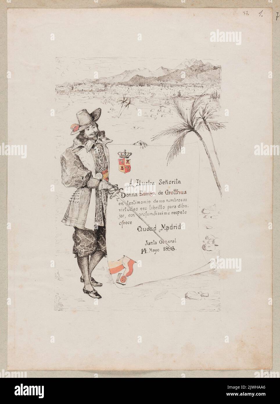 Design for a diploma? for Jadwiga Grotthus (Czachórski) with the figure ...