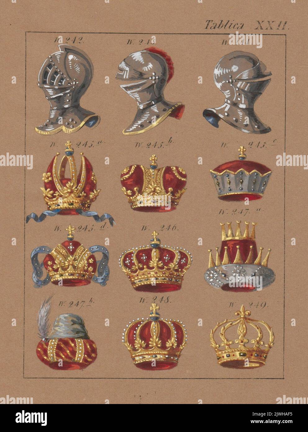 Table XXII (knight helmets and coronets) for the Norbert Eugeniusz ...