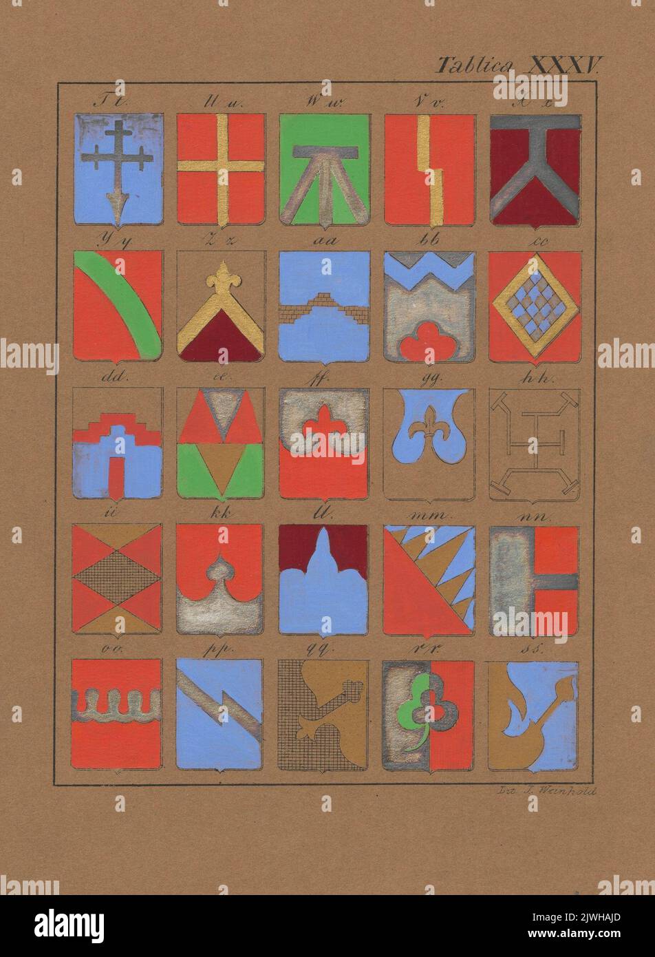 Table XXXV (different divisions and heraldic objects) for the Norbert ...