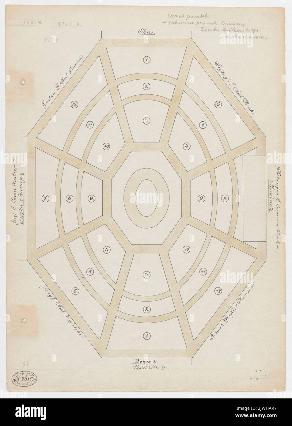 Warsaw. Study floor diagram, Throne Room of the Royal Castle - view in ...