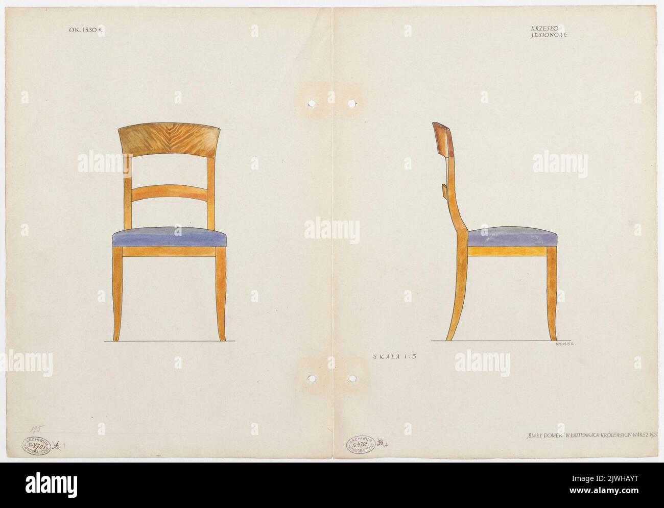 Warsaw. Ash chair from c. 1830, from the equipment at the White House ...