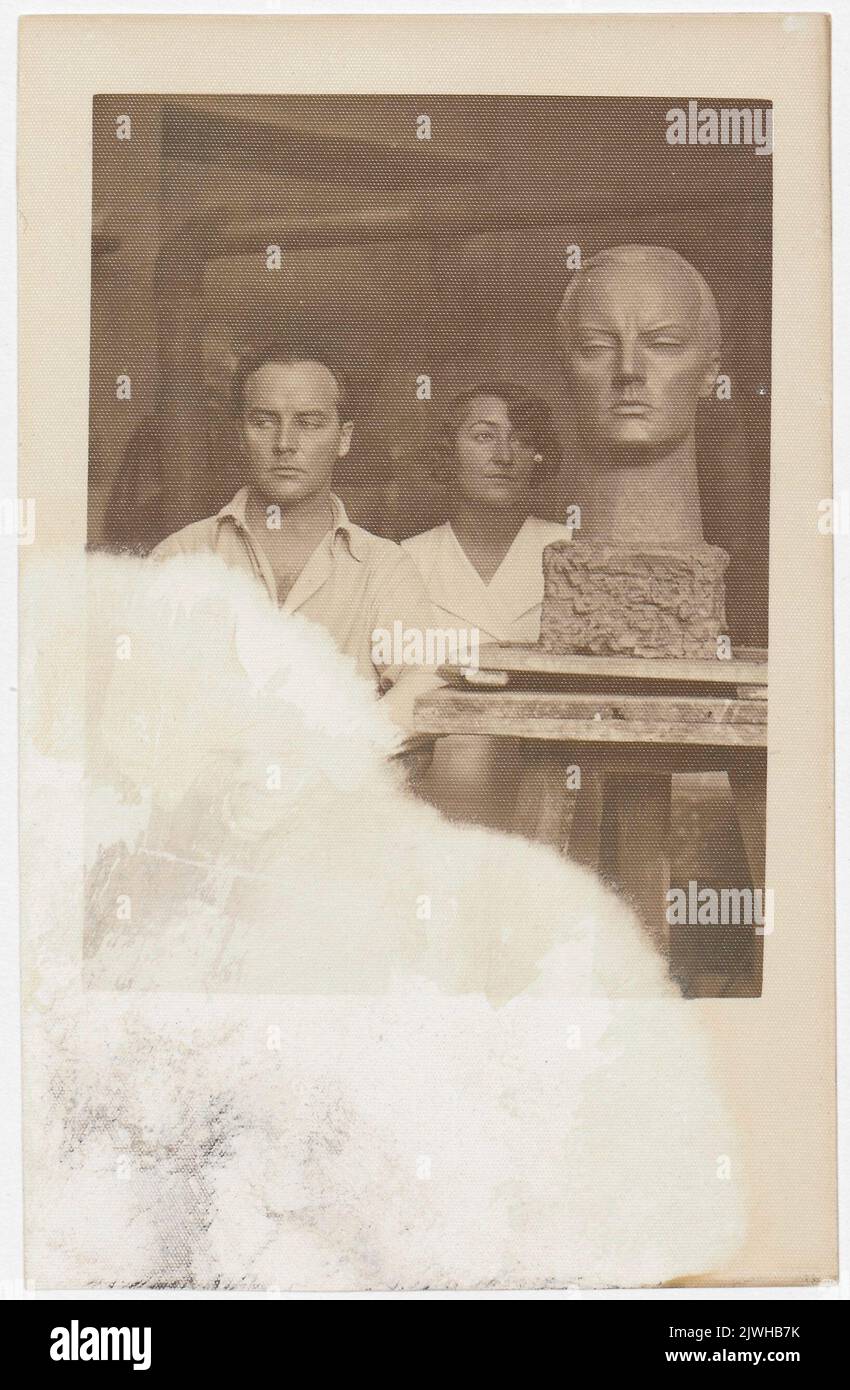 Olga Niewska with her husband, Henryk Mader posing for a portrait, at ...