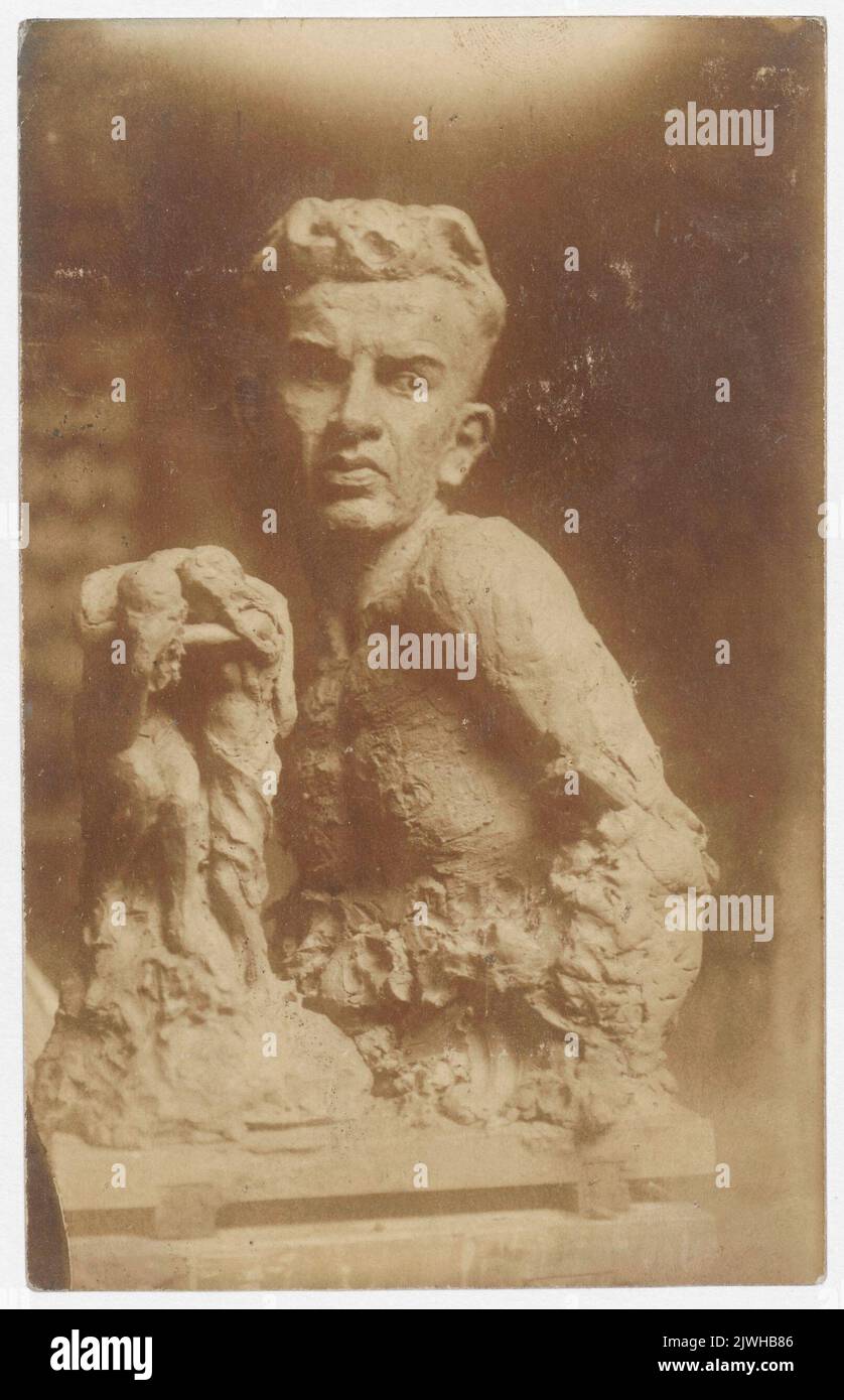 Two sculptures by Olga Niewska – bust of a man and `Adam i Ewa` [Adam ...