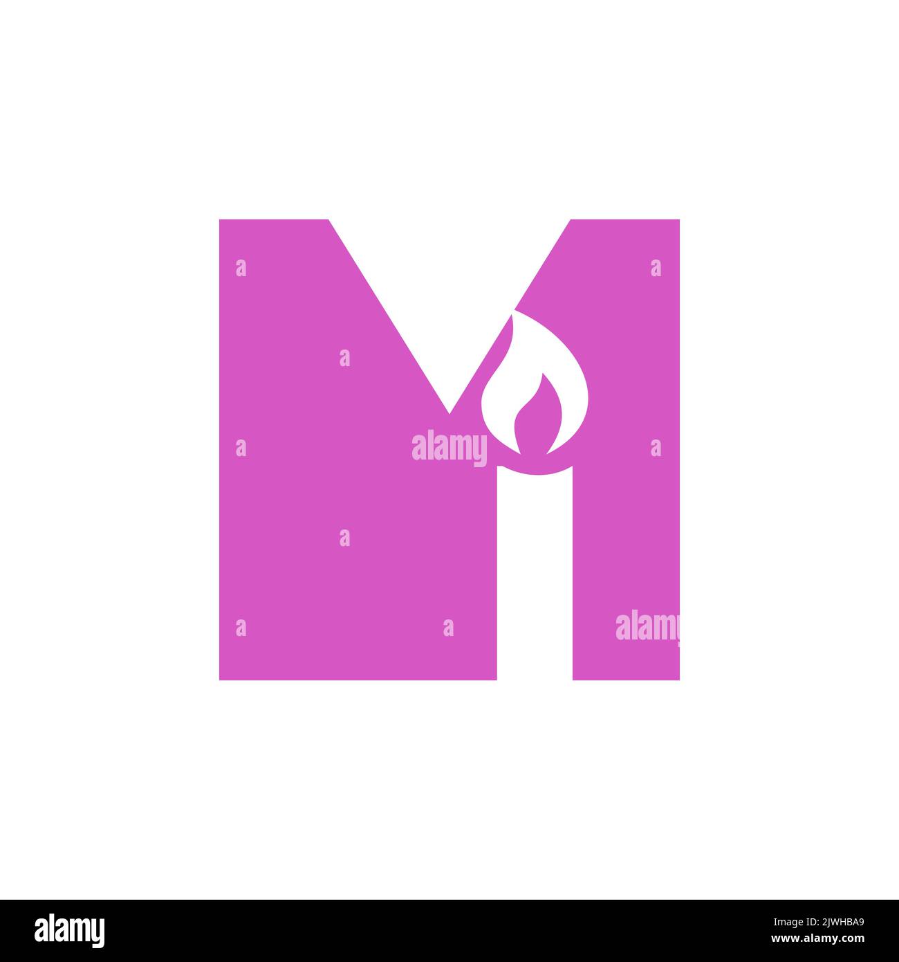 Letter M Candle Logo Design For Event, Celebration and Party Symbol ...