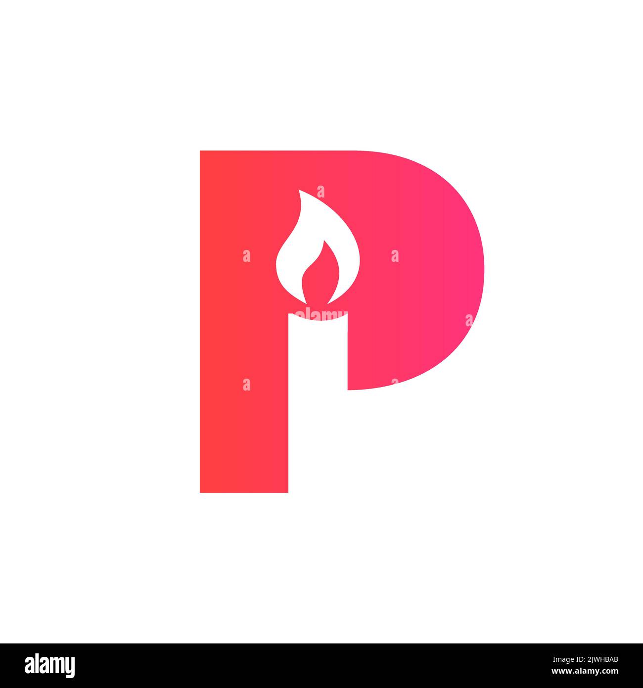 Letter P Candle Logo Design For Event, Celebration and Party Symbol ...