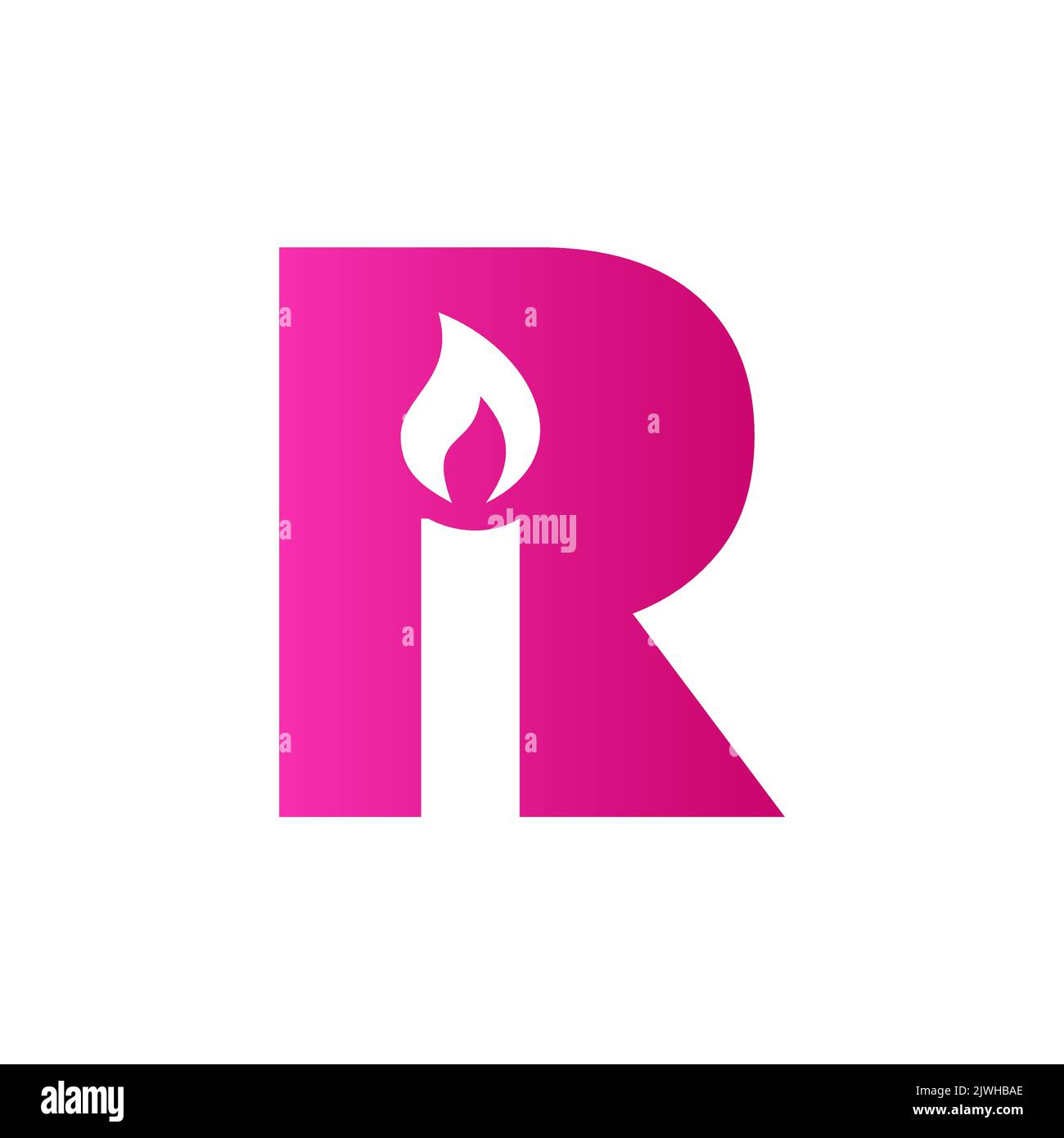 Letter R Candle Logo Design For Event, Celebration and Party Symbol ...