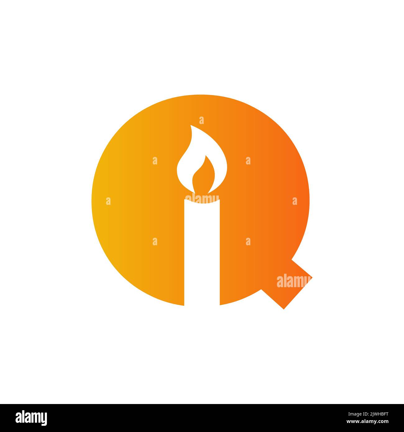 Letter Q Candle Logo Design For Event, Celebration and Party Symbol ...