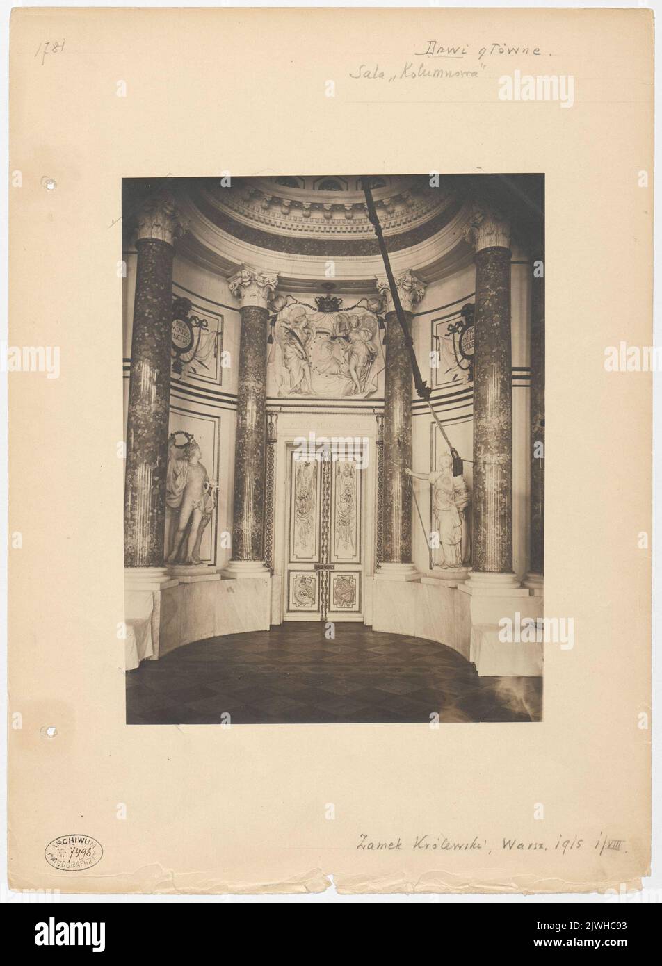 Warsaw. Column (Grand, Ball) Room at the Royal Castle – view of the ...
