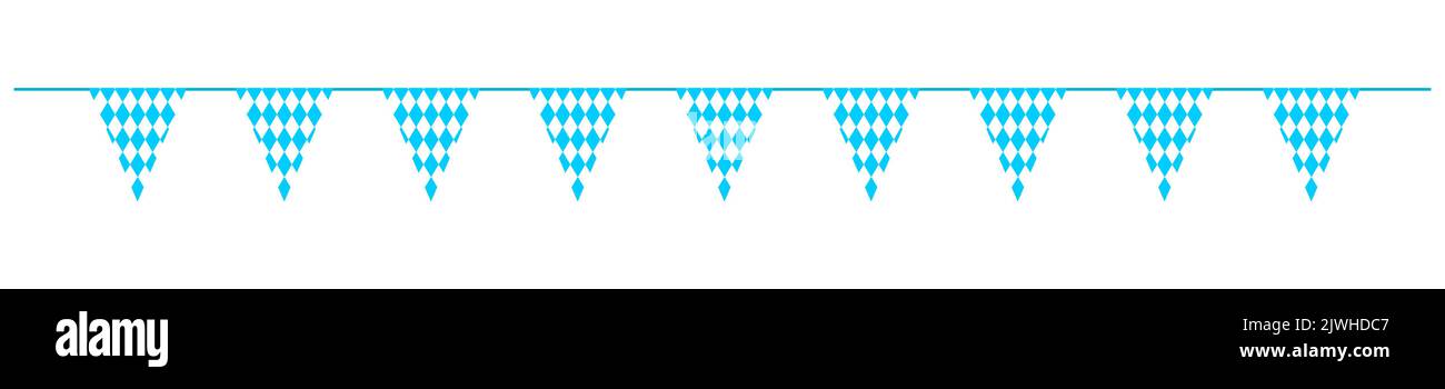 Oktoberfest bunting with triangle flags in Bavarian colors. Garland for ...