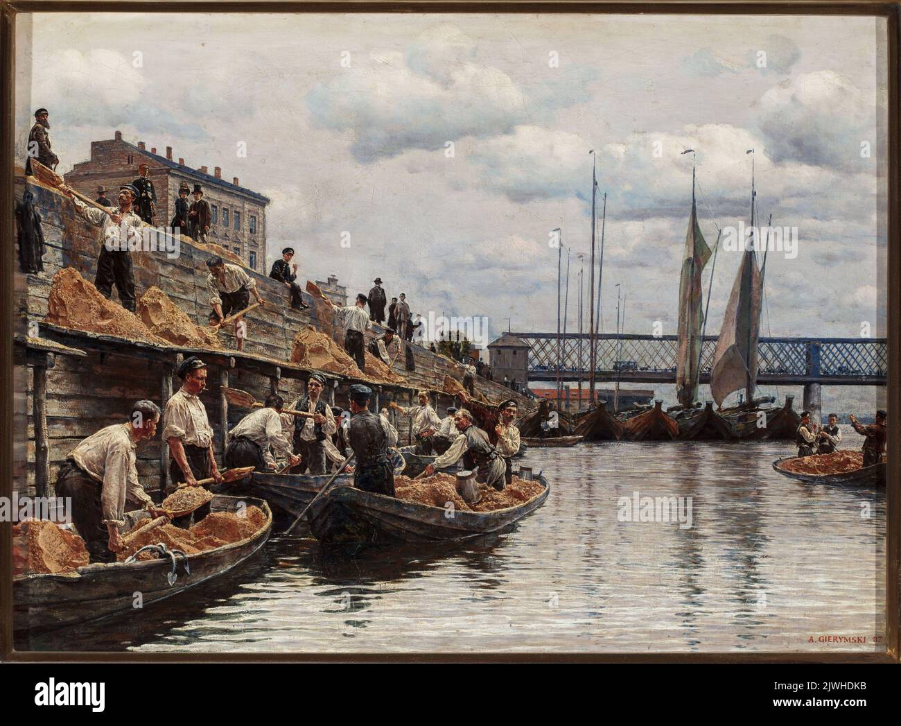 Sand Diggers. Gierymski, Aleksander (1850-1901), painter Stock Photo ...