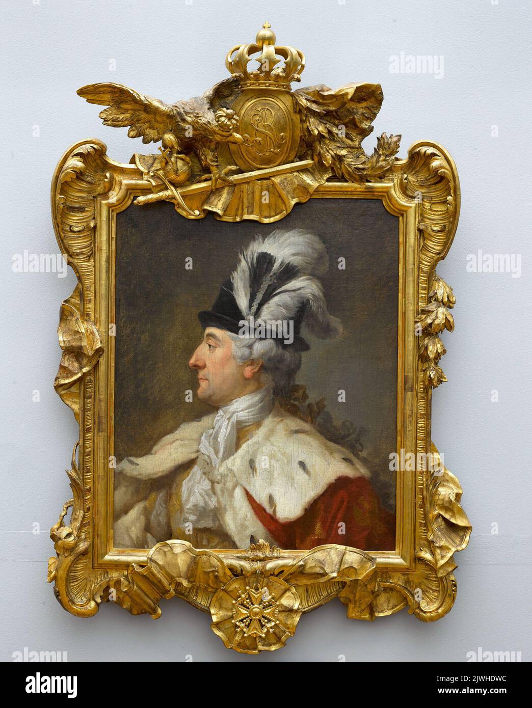 Portrait of King of Poland Stanisław August in a Feathered Hat. Bacciarelli, Marcello (1731-1818 ...