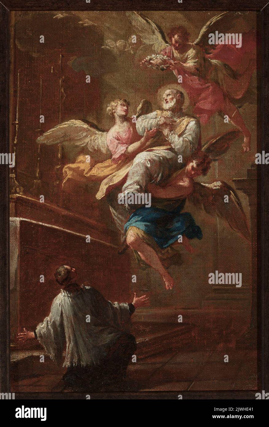 Saint elevated to heaven. Czechowicz, Szymon (1689-1775), painter Stock ...