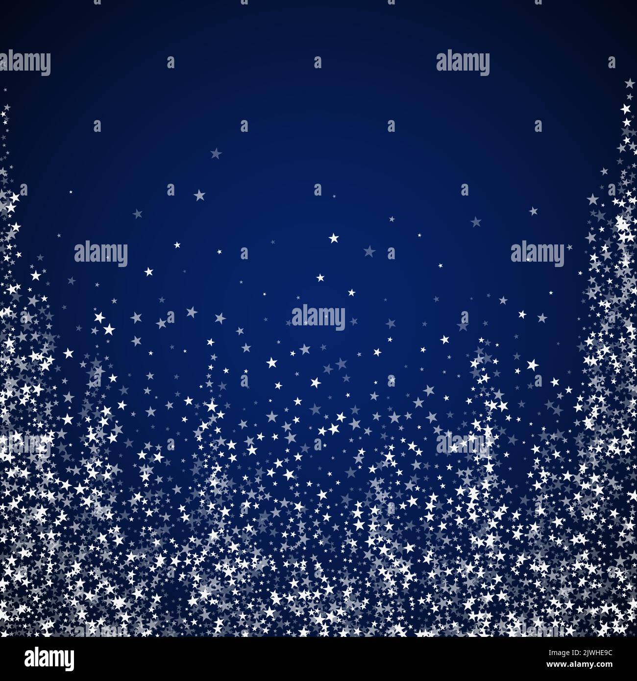Christmas falling snow background. Subtle flying snow flakes and stars ...