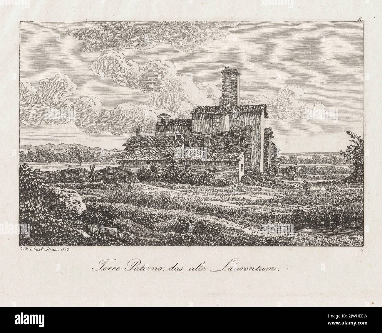 Torre Paterno das alte Laurentum. Reinhart, Johann Christian (1761-1847 ...