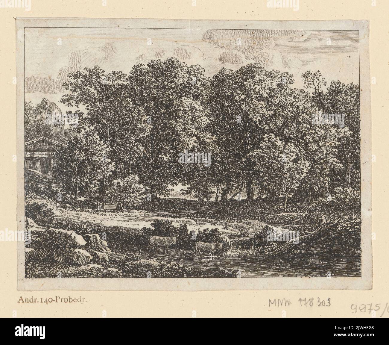 Pejzaż ze świątynią antyczną. Reinhart, Johann Christian (1761-1847 ...