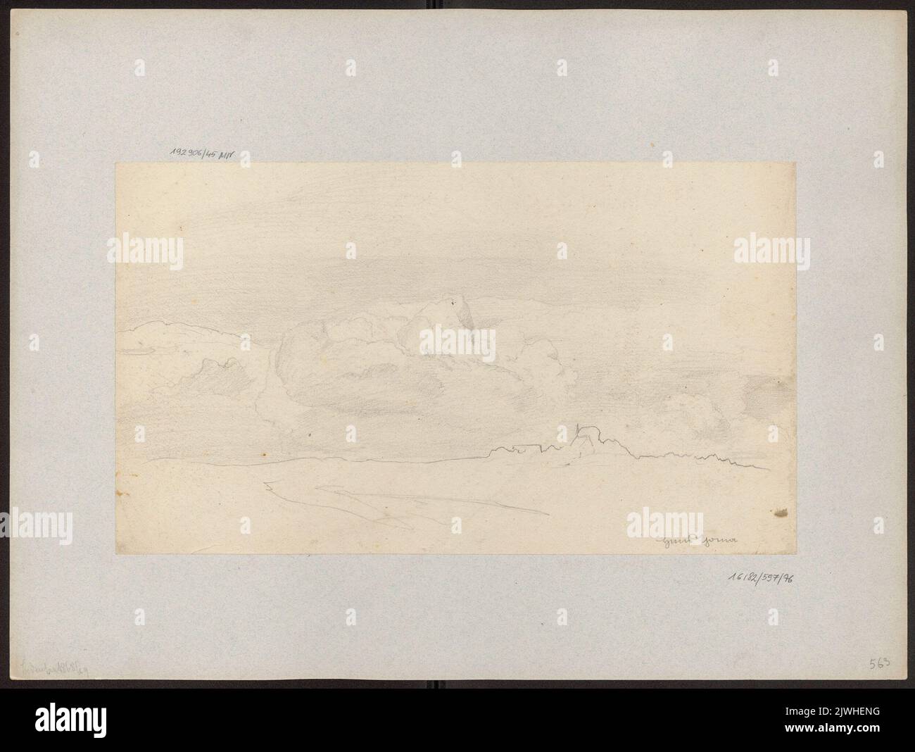 Study of clouds and outline of landscape by Lake Constance. Thoma, Hans ...