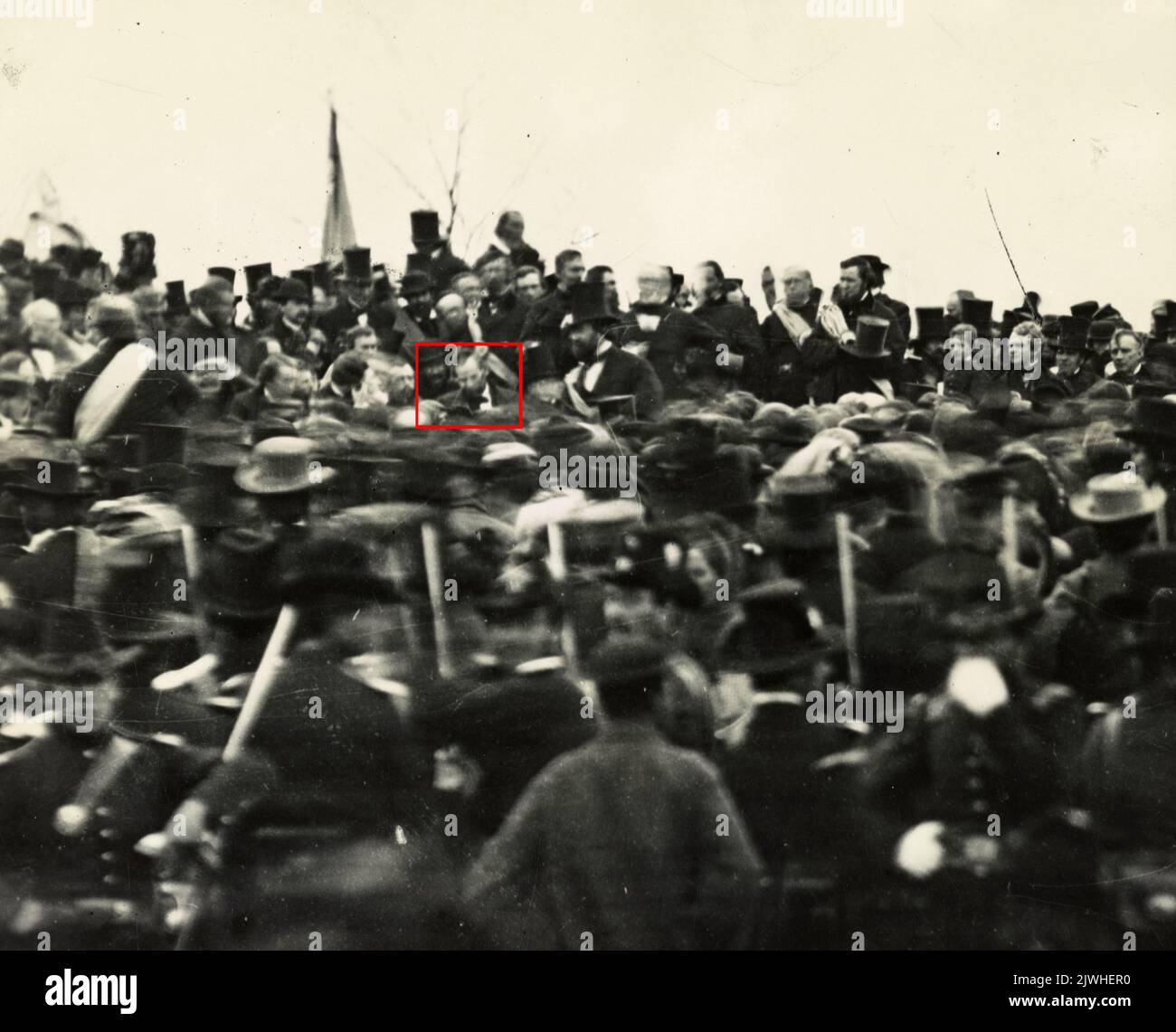 President Abraham Lincoln ( highlighted in red) at Gettysburg on ...