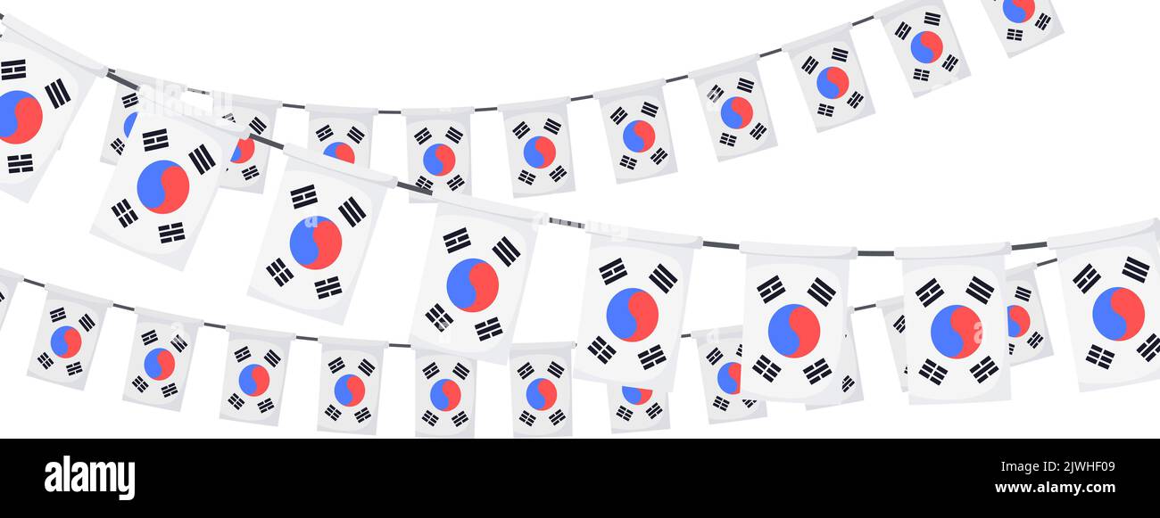 South Korea flag garland chain. Korean bunting decoration for ...