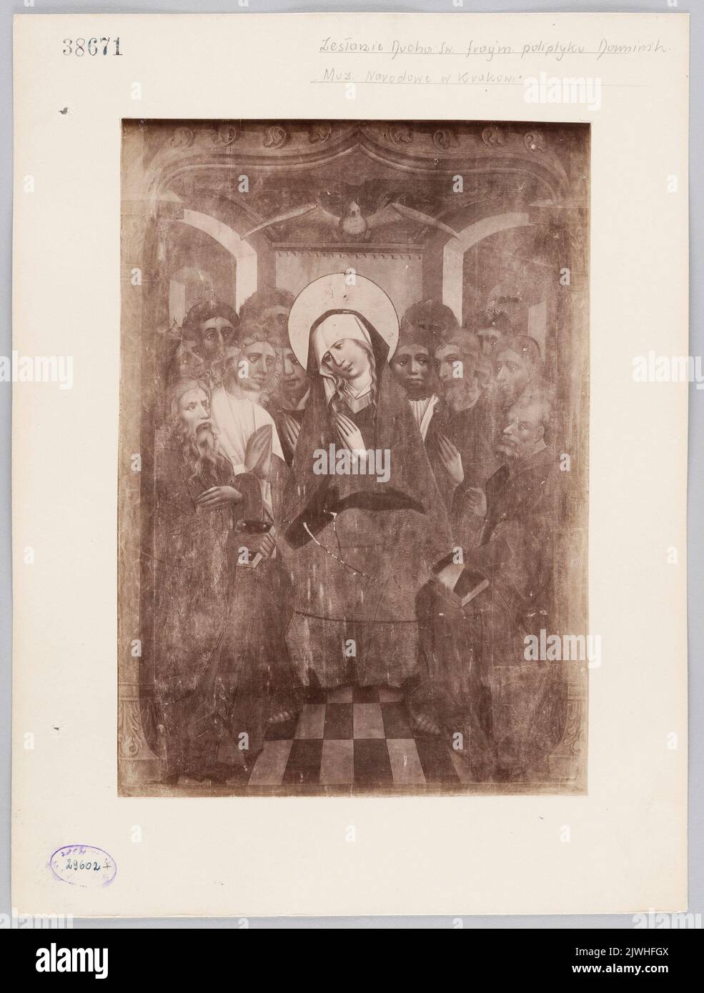 Photograph of painting: `Pentecost`, fragment of Dominican polyptych ...
