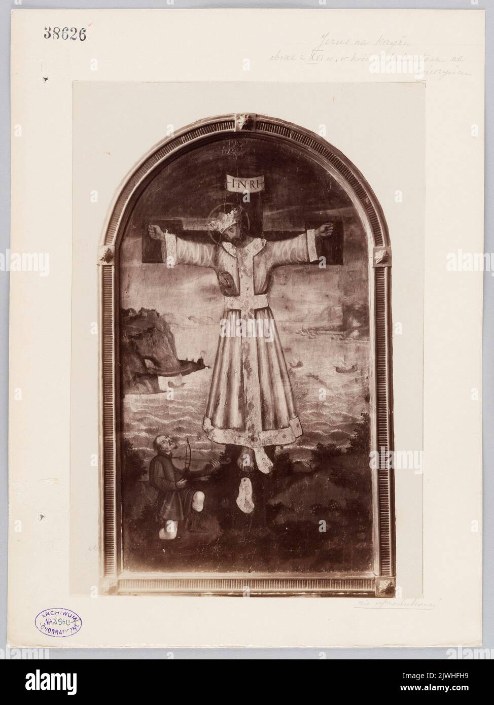 Photograph of painting: `Jesus on the cross`, 16th century, S. Salvator ...