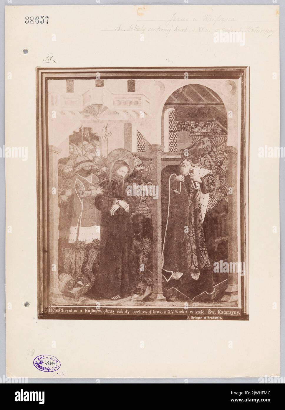 Photograph of painting: `Jesus with Caiaphas` - painting of the guild ...