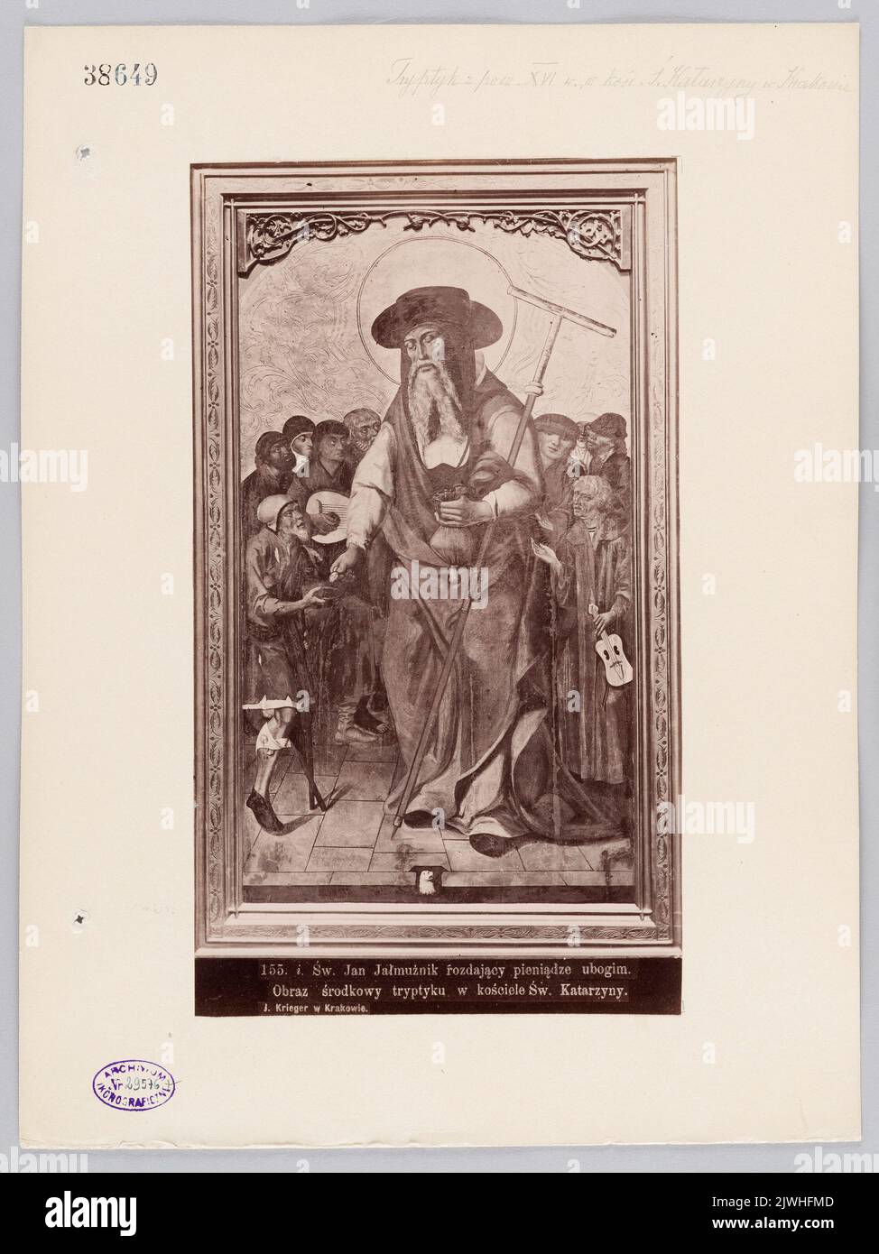 Photograph of painting: `St. John the Merciful giving money to the poor ...