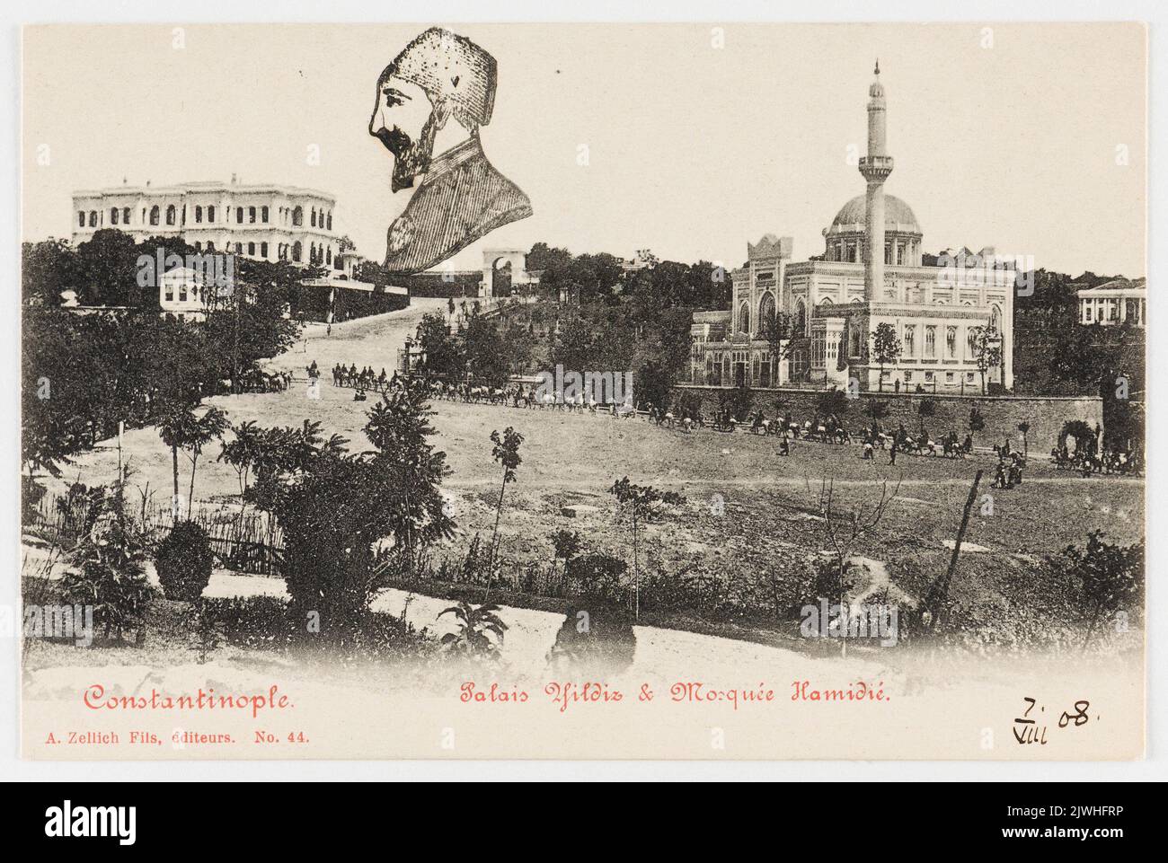Yildiz Palace and Hamadiye Mosque. unknown, graphic artist Stock Photo ...