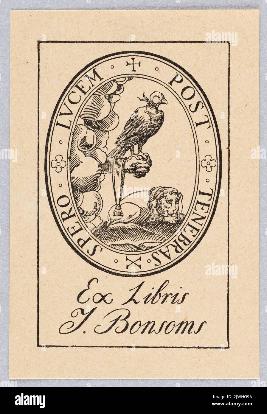 Bookplate of I. Bonsoms. Triado, Mayol José (1870-1929), printer Stock ...