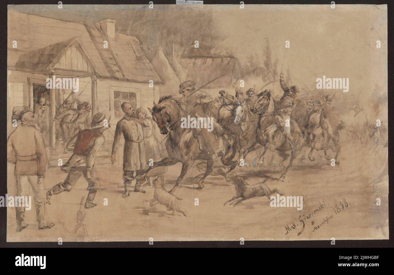 Raid on Soplicowo, illustration to “Pan Tadeusz" by Adam Mickiewicz ...